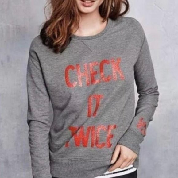 Victoria's Secret | Tops | Victorias Secret Check It Twice Sweatshirt ...